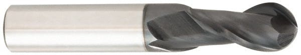OSG 7mm Diam, 19mm LOC, 2 Flute Solid Carbide Ball End Mill TiAlN ...