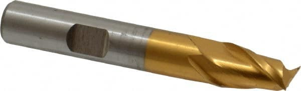Cleveland 3/8" Diam, 9/16" LOC, 2 Flute High Speed Steel Keyway End ...