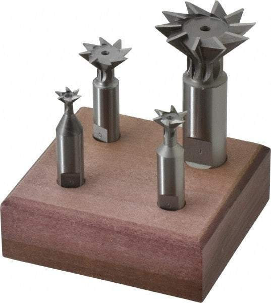 Value Collection 4 Piece 3/8 to 1-3/8" 45° Dovetail Cutter Set Cobalt ...
