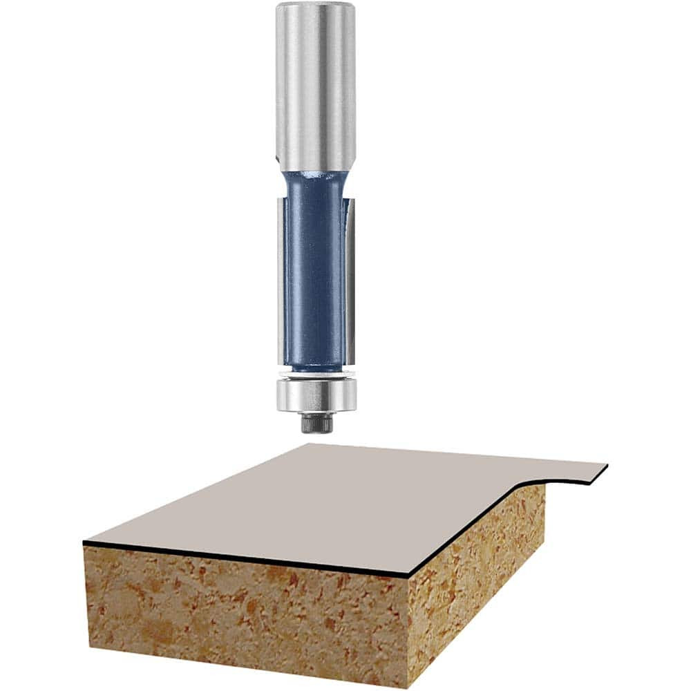 Bosch 1/2" Diam, 1" LOC, 2 Flute Carbide-Tipped Edge Profile Bevel Trim ...
