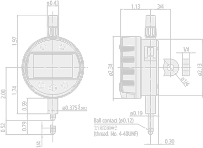 Mitutoyo Peak Hold Absolute Digital Indicator ID-C with Lug Back, .5 ...