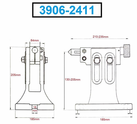 Precise 5.2-8.1" Adjustable Tailstock For 8-12" Rotary Tables - 3906 ...