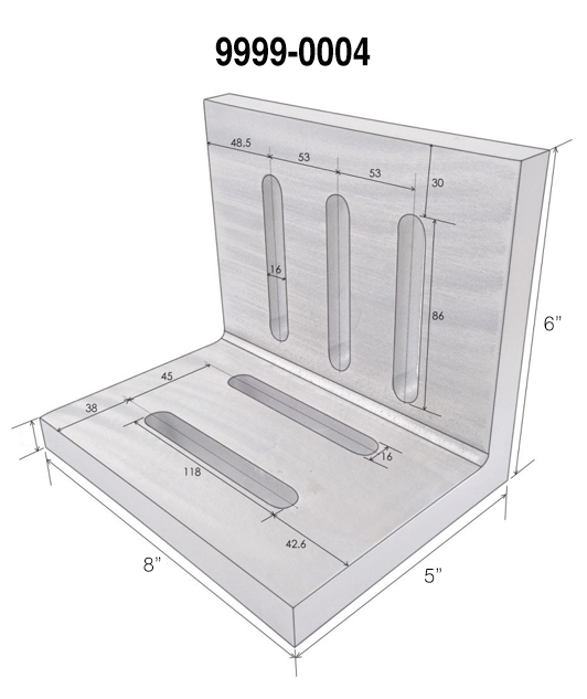 Precise 8" X 6" X 5" Slotted Angle Plate & 1-2-3 Block Set Matched Pair ...