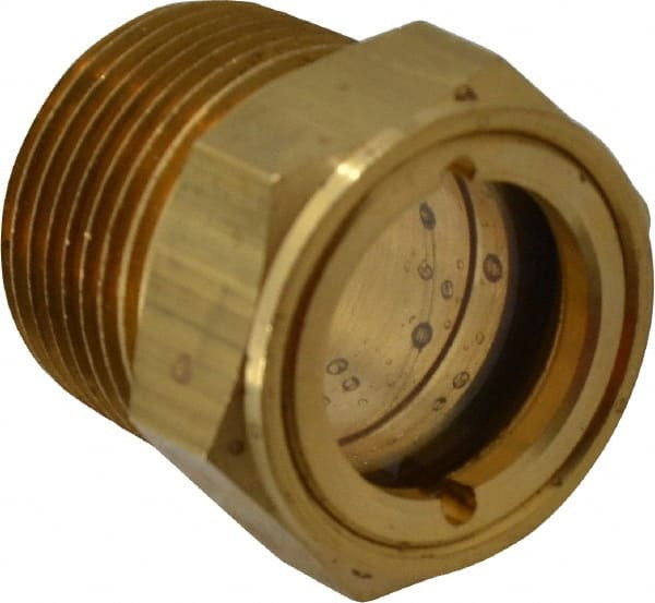Trico 1" Sight Diam, 3/4" Thread, 1-1/8" OAL, Viewport Sight Glass ...