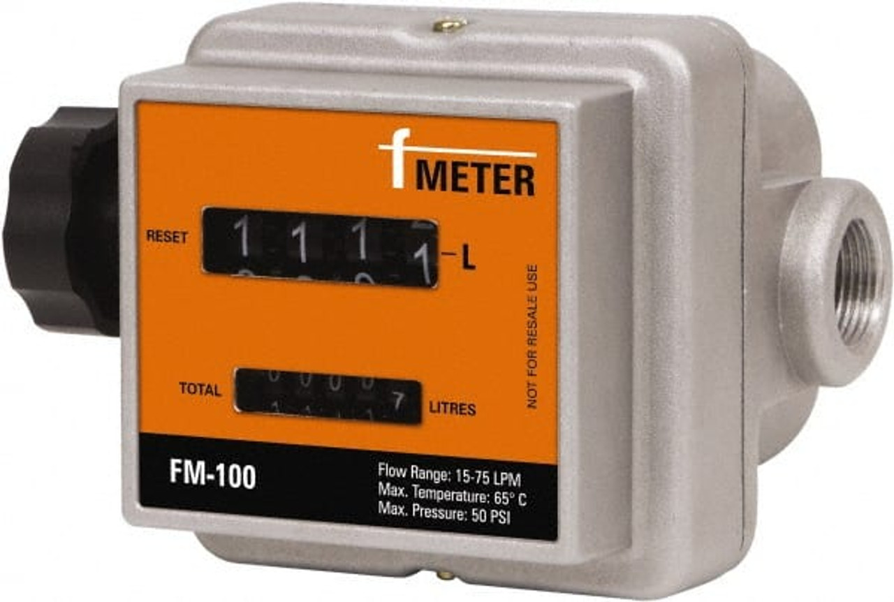 PROLUBE 1" FNPT Port Nutating Disc Flowmeter 150 Max psi, 4 to 20 GPM, Aluminum FM/100G/0-1/N ...