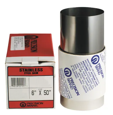 Precision Brand 300 Stainless Steel Shim Stock, 6" Width x 50" Rolls ...