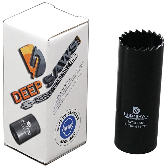 Deep Saws 3" Deep Bi-Metal Hole Saw, 4-6 TPI, 1.25" Diameter - 100816 ...