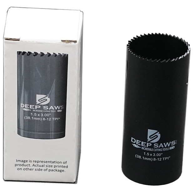 Deep Saws 3" Deep Bi-Metal Hole Saw, 8-12 TPI, 1.5" Diameter - 100831 ...