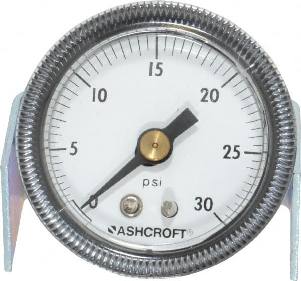 Ashcroft 1-1/2" Dial, 1/8 Thread, 0-30 Scale Range, Pressure Gauge ...