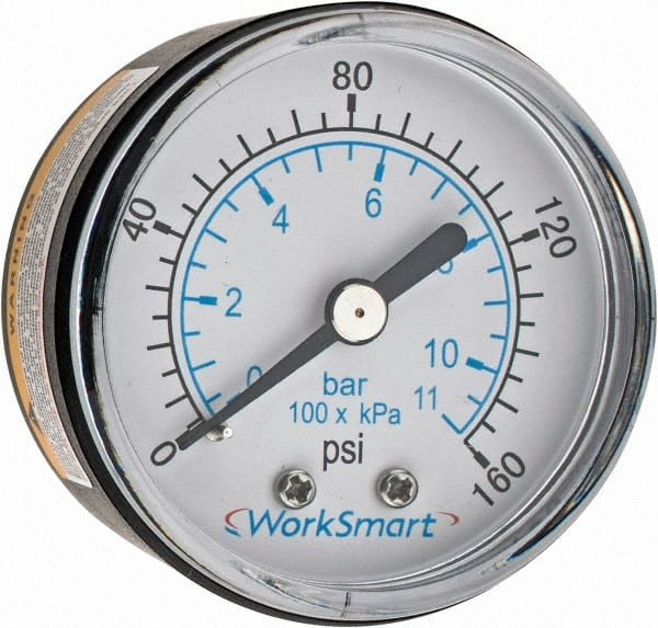 Value Collection 2" Dial, 1/4 Thread, 0-160 Scale Range, Pressure Gauge ...
