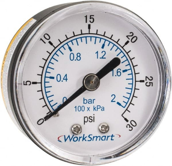 Value Collection 2" Dial, 1/4 Thread, 0-30 Scale Range, Pressure Gauge ...