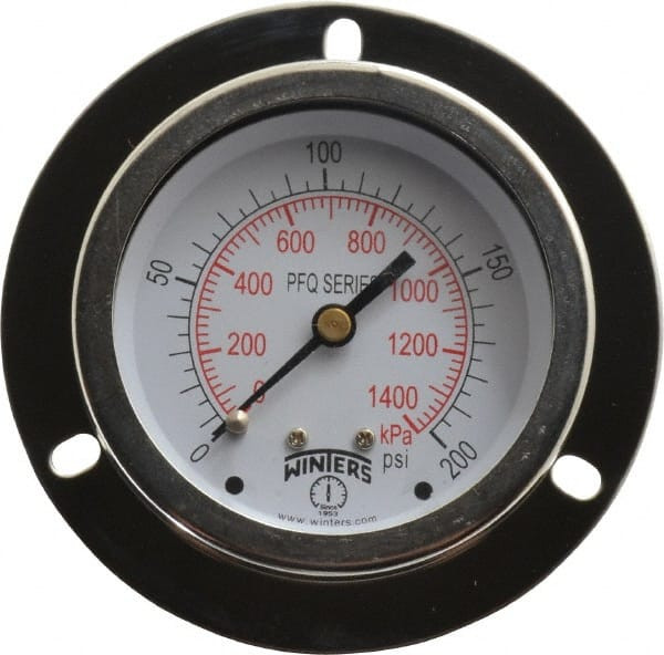 Winters Instruments 2-1/2" Dial, 1/4 Thread, 0-200 Scale Range ...
