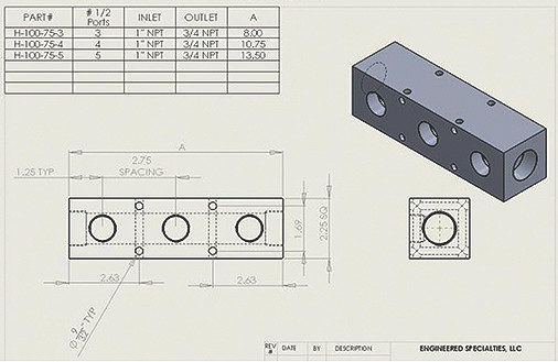Rapidair Aluminum Pneumatic Compressed Air 1" NPT Manifold Blocks - (3 ...
