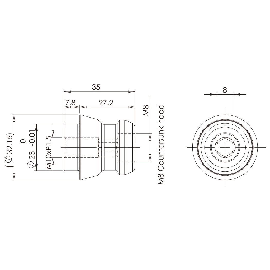 Hold Everything Centering Pull Bolt with Thread - Type 130/100 Chuck ...