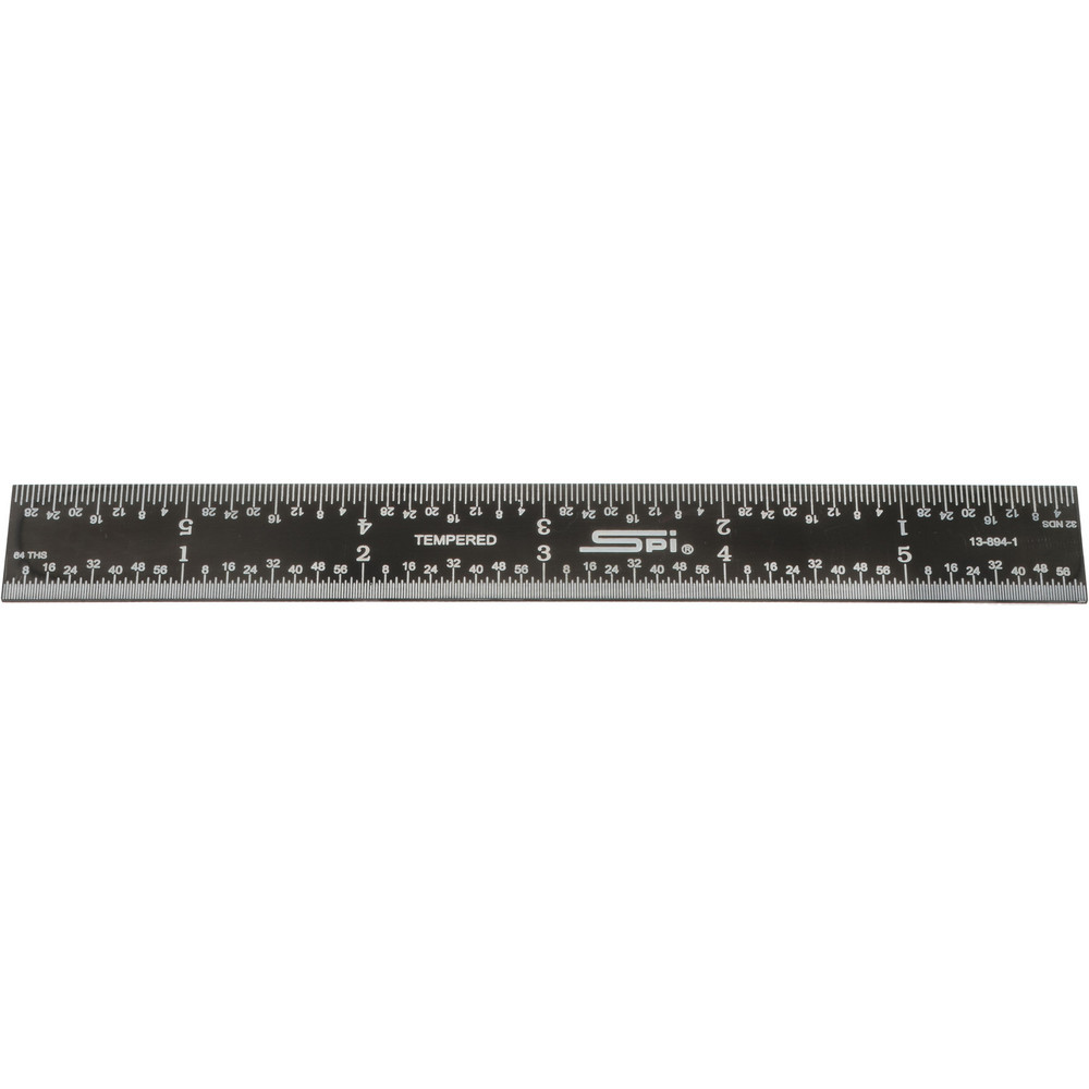 SPI Steel Rule: 6" OAL, English & Metric Graduation, Rigid, 3/4" OAW ...