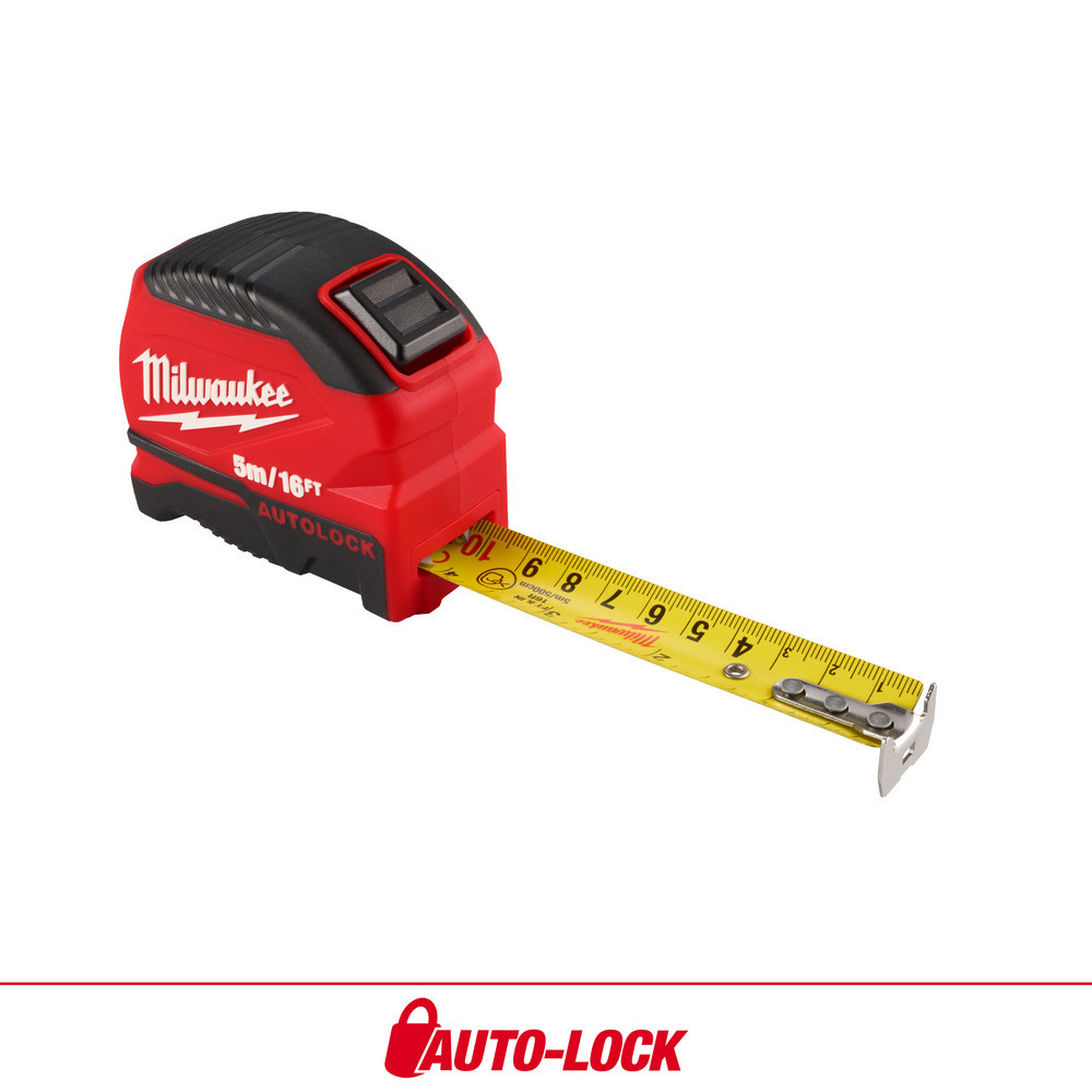 Milwaukee Tool Tape Measures, Length Ft.: 16.000, Graduation (Inch): 1/ ...