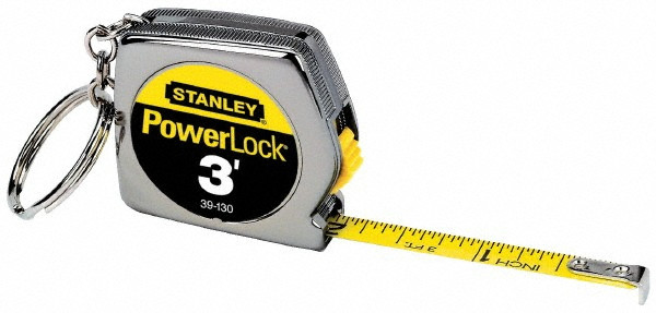 Stanley Tape Measure: 3 ft. Long, 1/4" Width, Yellow Blade Inch ...