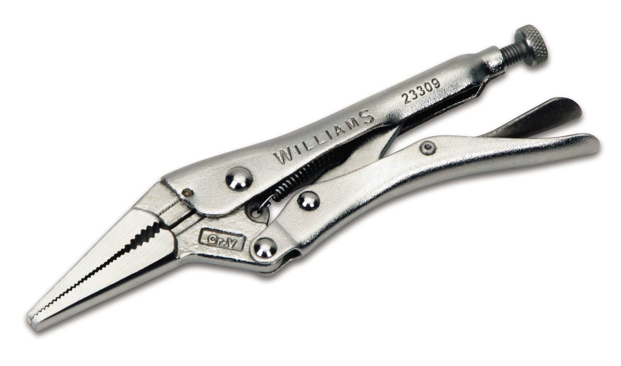 Williams Industrial Tools 9" Locking Pliers Long Nose with Wire Cutter ...