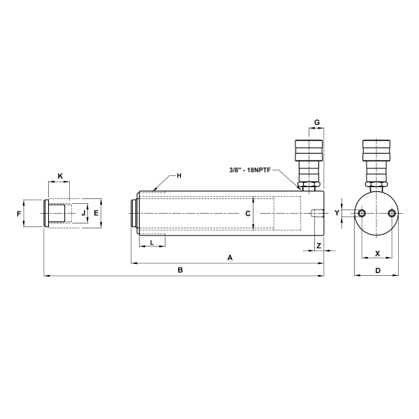 Williams Industrial Tools 10 Ton Single Acting Cylinders 4'' Stroke ...