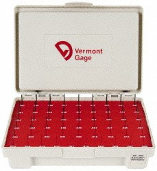 Vermont Gage Class ZZ Plug Gage Set: 0.006 to 0.06" Range, 55 Pc 0. ...