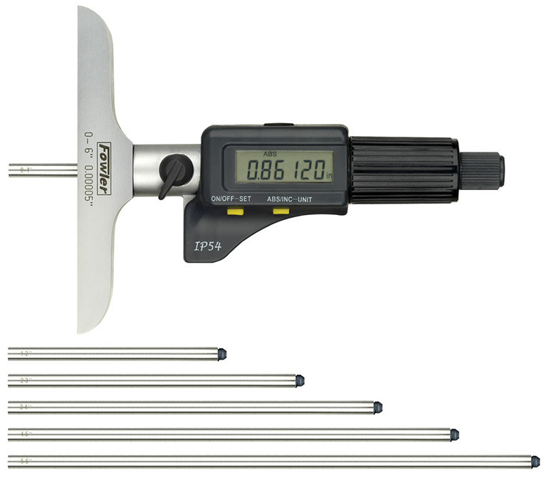 Fowler 0-6" / 0-150mm IP54 Electronic Depth Micrometer - 54-225-456 ...