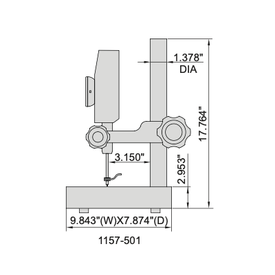 Insize Digital Height Gage, 0-2" Range - Granite Base - 1157-501