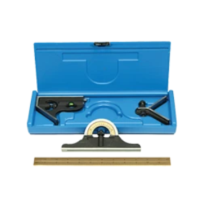 PEC Tools Tin Coated 4 Piece Combination Square Set, 12" with 4R ...