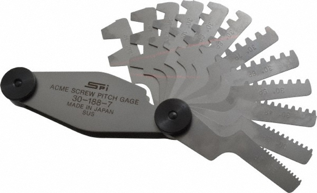 SPI Acme Screw Pitch Gage 30 Metric Gage Foldaway Holder With 12 spi-acme-screw-pitch-gage-30-metric-gage-foldaway-holder-with-12
