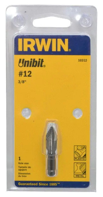 IRWIN Unibit Self-Starting Single Hole Step Drill #10312ZR, 3/8" Hole ...