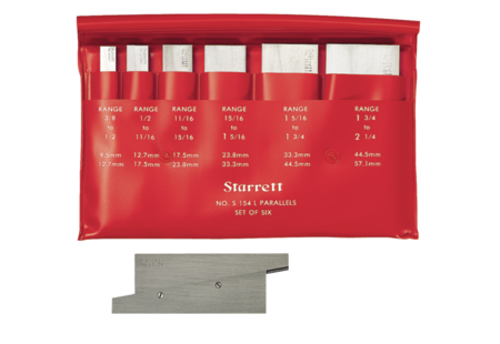 Starrett 6 Pc. Adjustable Parallel Set S154LZ Range (in): 3/8" to 1-5/ ...