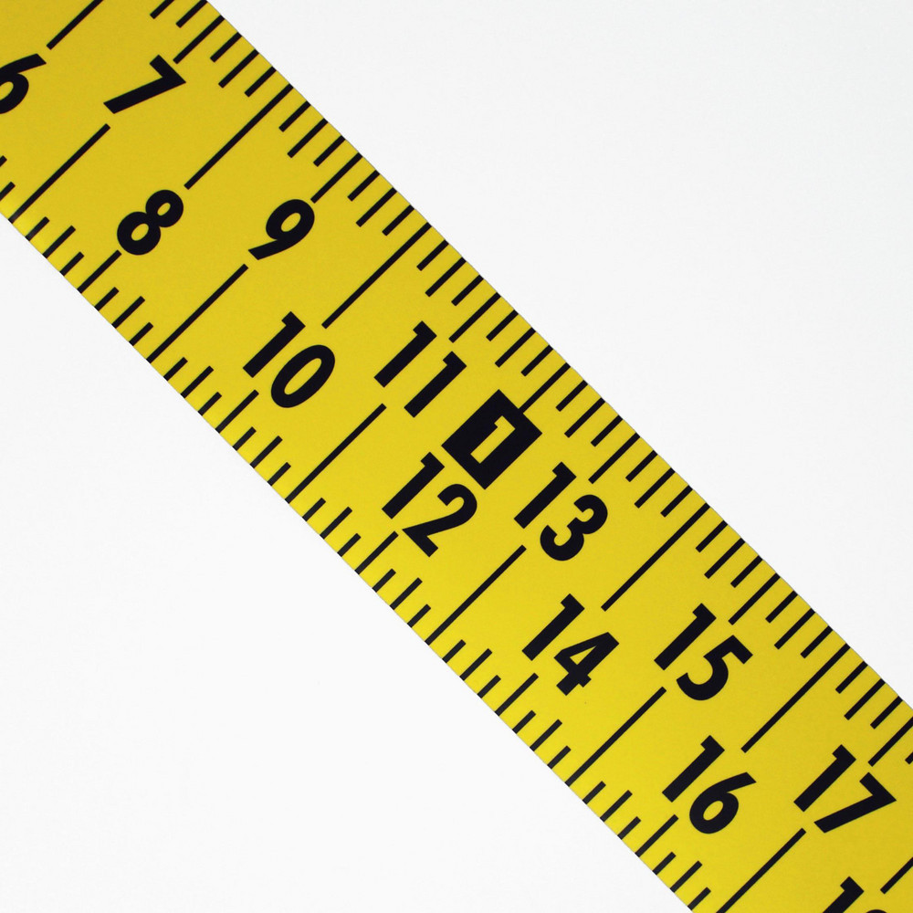 Made in USA 60 Ft. Long x 3 Inch Wide, 1/4 Inch Graduation, Yellow ...