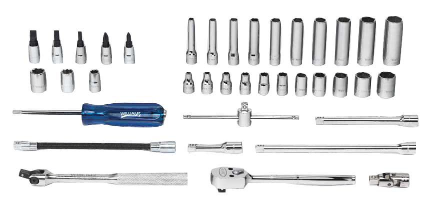 Williams Industrial Tools 38 pc 1/4" Drive 6-Point SAE Shallow and Deep ...