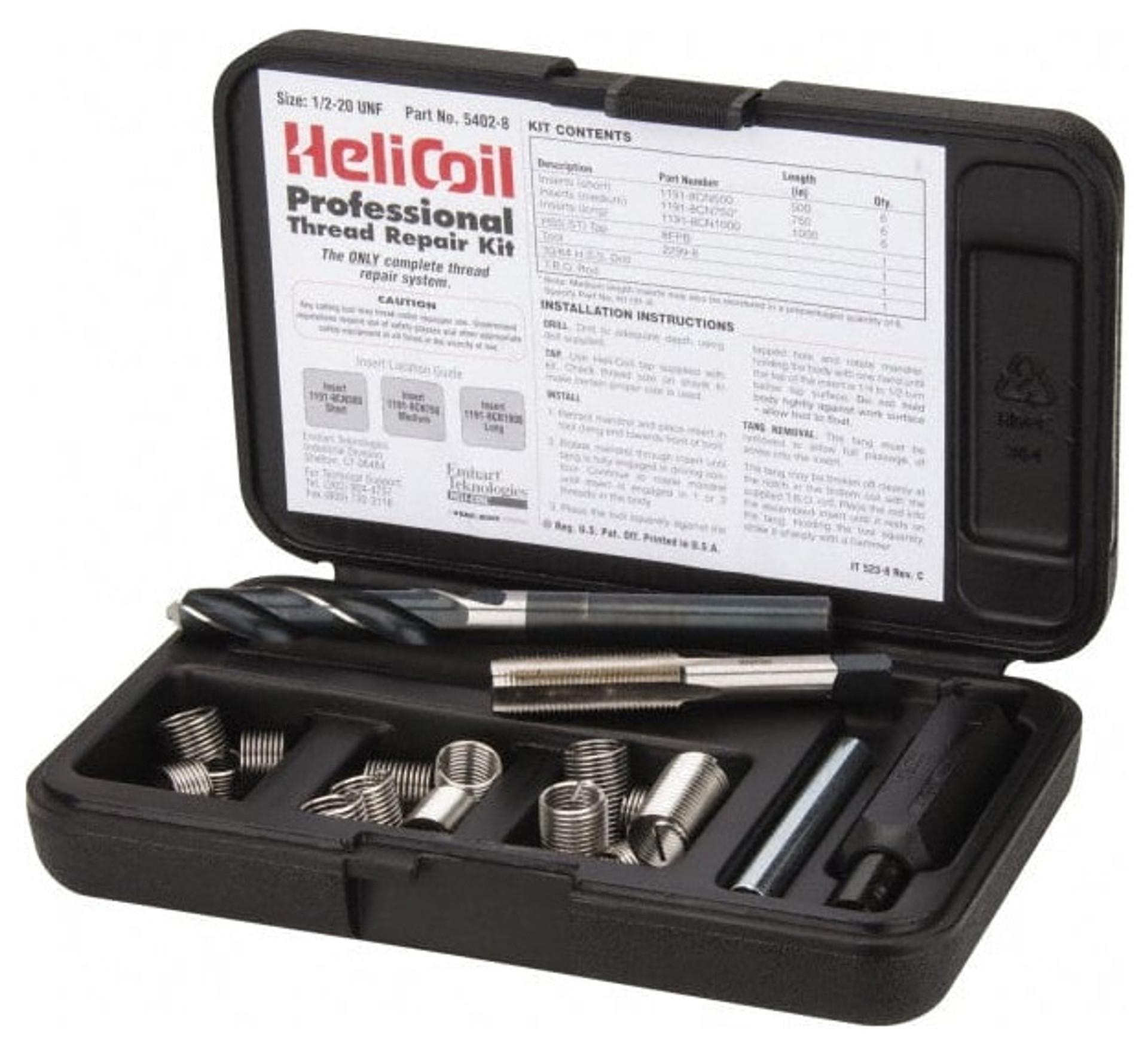 HeliCoil Screw Thread Insert Thread Repair Kit 5402 8 1 2 20 UNF helicoil-screw-thread-insert-thread-repair-kit-5402-8-1-2-20-unf