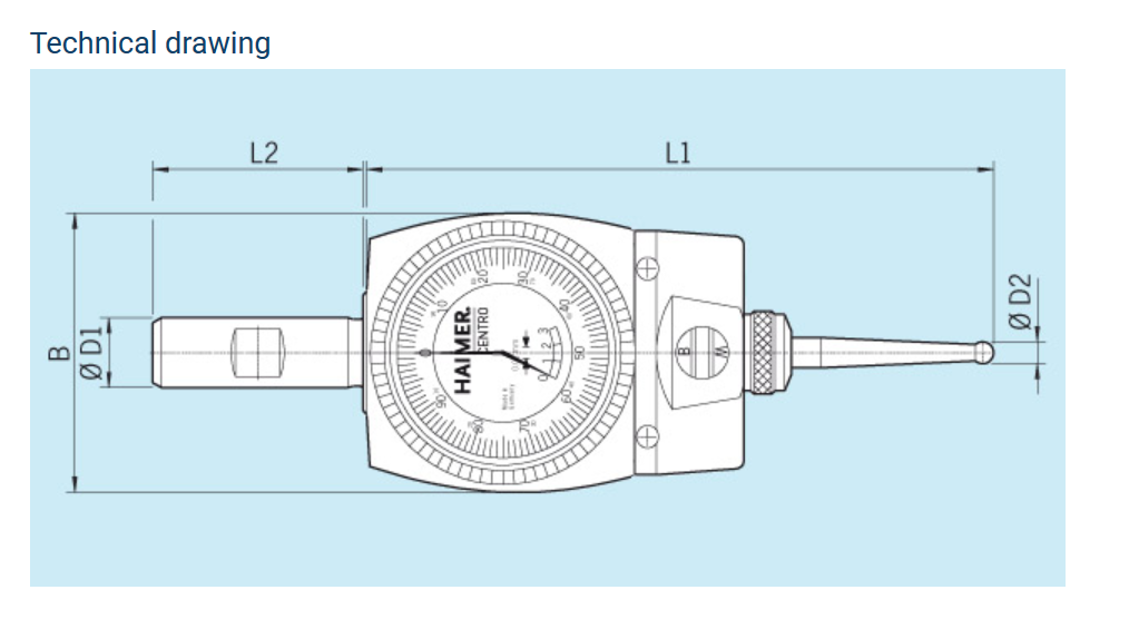 Haimer Coaxial indicator Centro 80.300.00FHN - Penn Tool Co., Inc