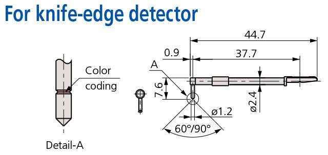 Mitutoyo Knife Edge Detector Stylus, Tip Angle 60°, Tip Radius (2µm ...