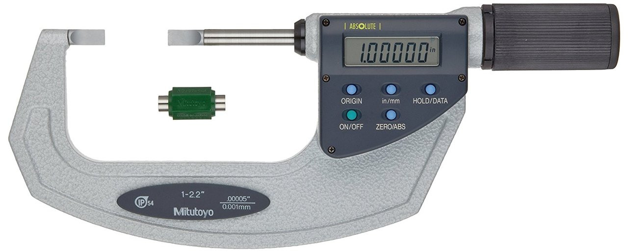 Mitutoyo Blade Micrometer Non-Rotating Spindle 1-2.2"/25.4-55.88mm ...