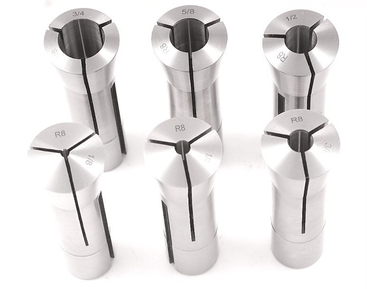 Precise 6 Piece R8 Collet Set (1/8-3/4" BY 8ths) with Free Rack - 008 ...