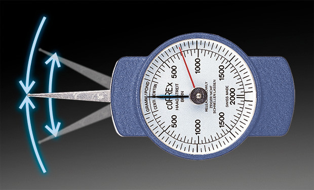 CORREX Tension/Compression Gage with Round Feeler Tip, Range: 50 - 500 ...