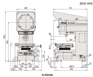 Mitutoyo Profile Projector, Measuring Range XY=200x100 mm - PJ-P2010A ...