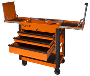 Sunex 3 Drawer Slide Top Utility Cart w/ Power - Orange - SU8035XTOR ...