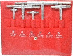 SPI Telescoping Hole Gage Set, Satin Chrome, 5 Gages, 1/2 - 6" - 14-124 ...