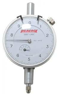 Peacock Lug Back Dial Indicator 1440, AGD 2, 0.050" range, 0-10 reading ...