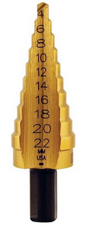 Irwin UNIBIT HSS TiN Coated Metric Self-Starting 13 Hole Step Drill ...