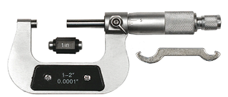 Precise Flat End Spindle Outside Micrometer, 1-2" Range - 1112| Penn ...