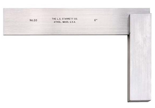 Starrett Straight Edge Steel Square, Blade Length: 6" Beam Length: 4-5/ ...