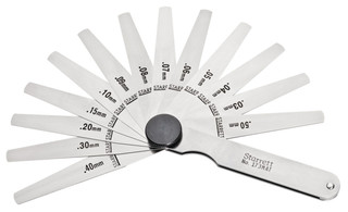 Starrett Metric Thickness Gage 173MAT, 13 Tapered Leaves, 0.03 to 0.5mm ...