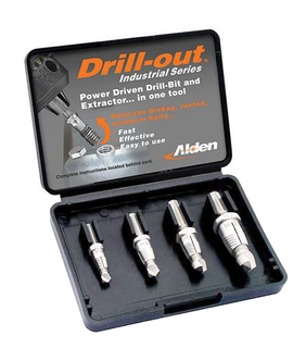 Alden 4 Piece 1/4"-1/2" Drill-Out® Broken Bolt Extractor Set - 4017P ...