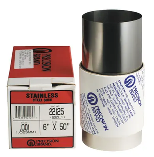 Precision Brand 300 Stainless Steel Shim Stock, 6" Width x 50" Roll ...
