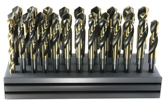 DRILLCO 32 Piece Cobalt 1/2" Round Shank Silver & Deming Drill Set, 1/2 ...