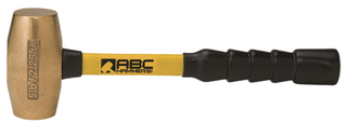 ABC Hammers 12" Fiberglass Handle Brass Striking Hammer, 1-7/8" Face ...